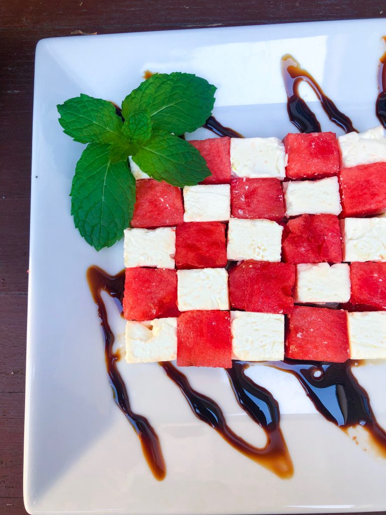 Watermelon Feta Checkerboard Salad - The Rose Table