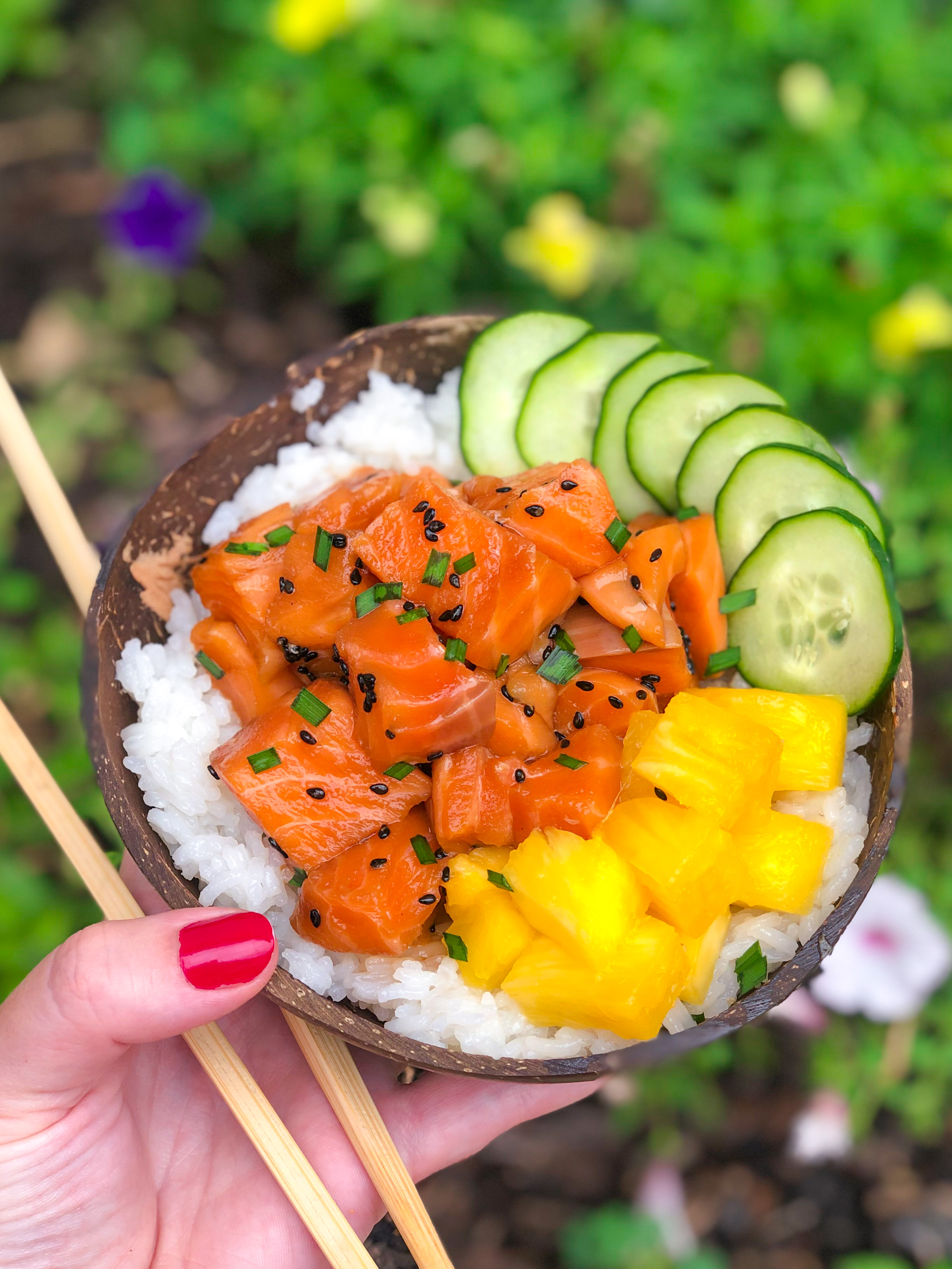 Salmon Pineapple Poke - The Rose Table