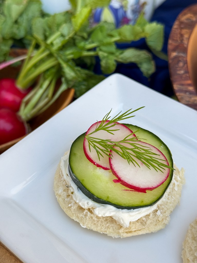 Cucumber Radish Tea Sandwiches - The Rose Table